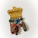 Vintage Gold Tone Metal Crown Dangle Brooch With Glass Beads - Etsy