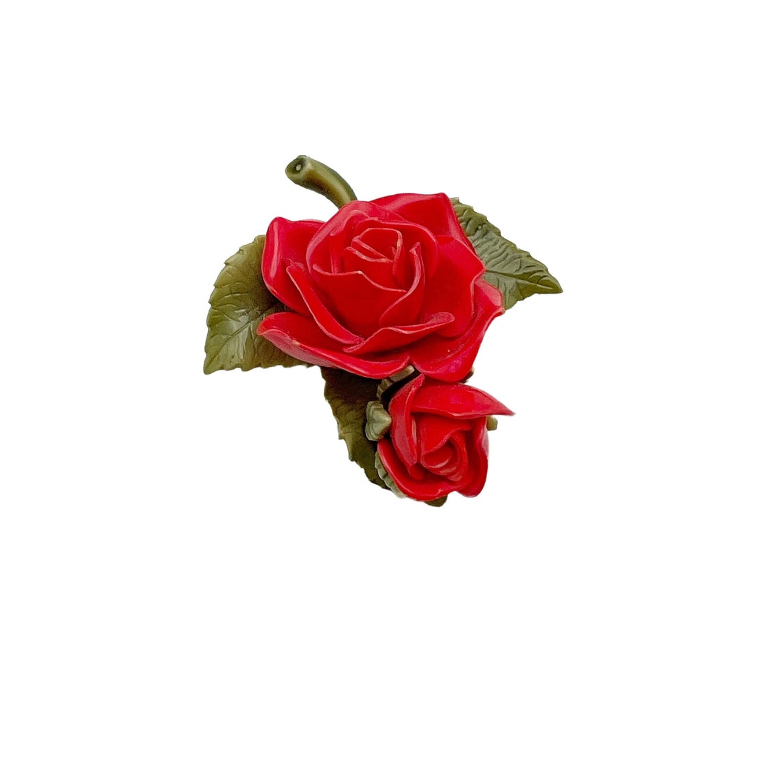 Vintage Red Roses Plastic Brooch - Etsy