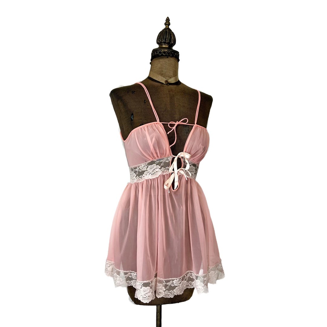 Vintage Glydons Hot Pink Nylon Babydoll Top - Etsy