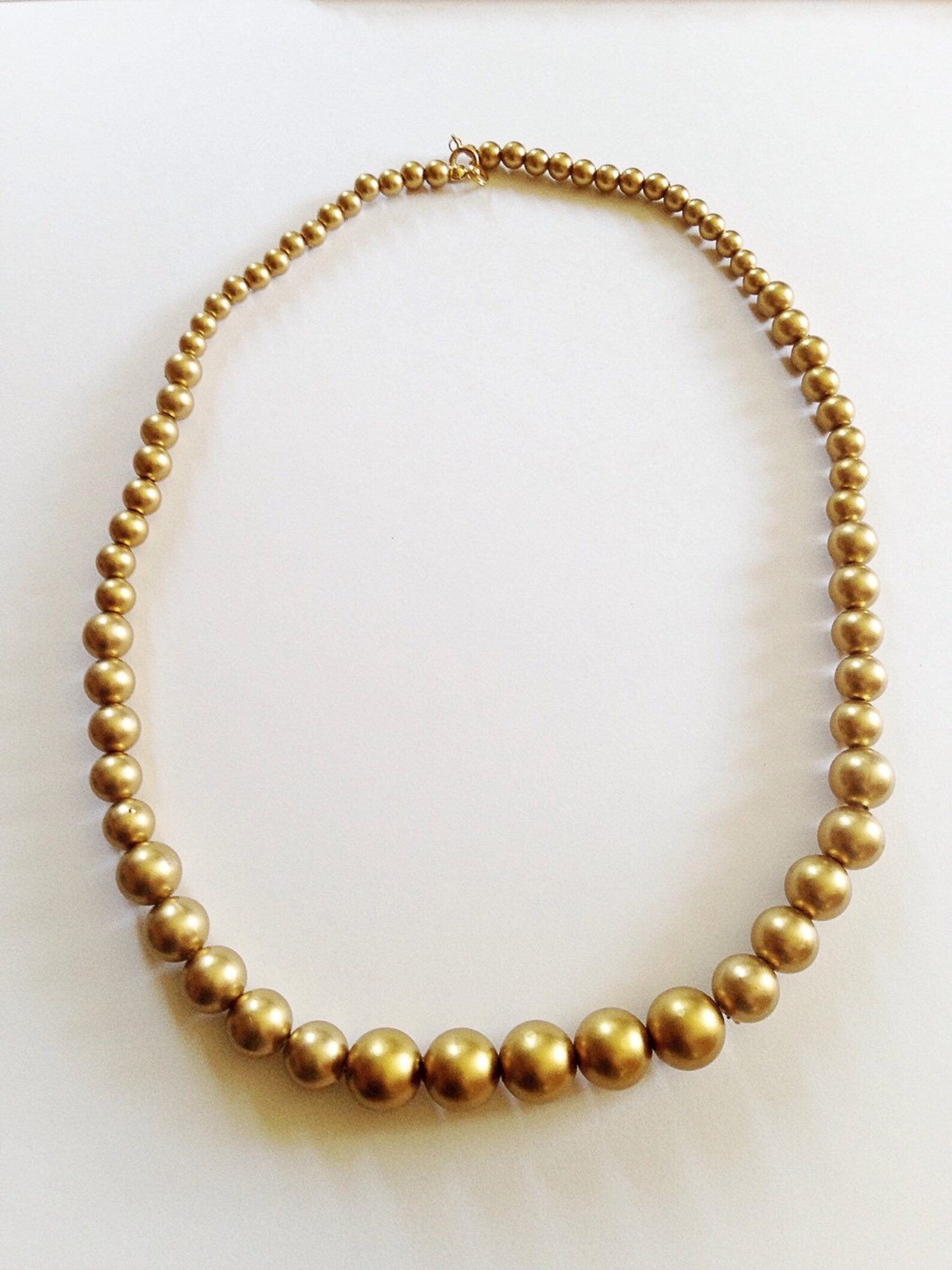 Vintage Gold Plastic Bead Necklace | Etsy