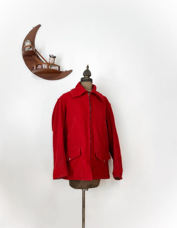 Vintage Red Wool Hunting Jacket - Gem