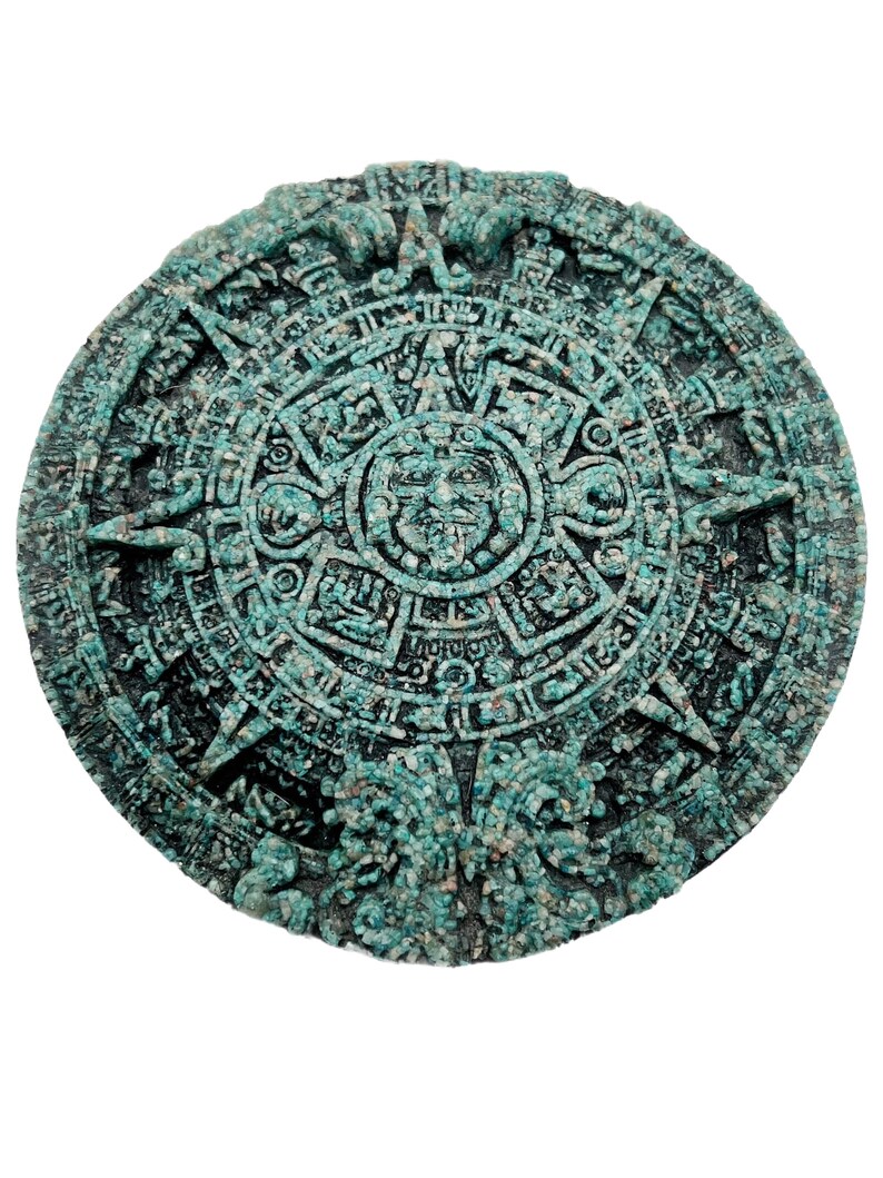 Vintage Turquoise Gravel Aztec Calendar Wall Hanging - Etsy