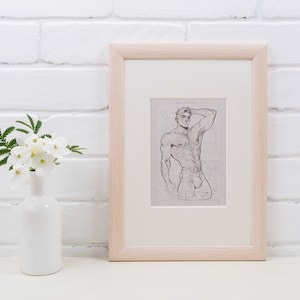 EATON Art Male Body, Muscle Line Drawing, Sketch Print - Etsy