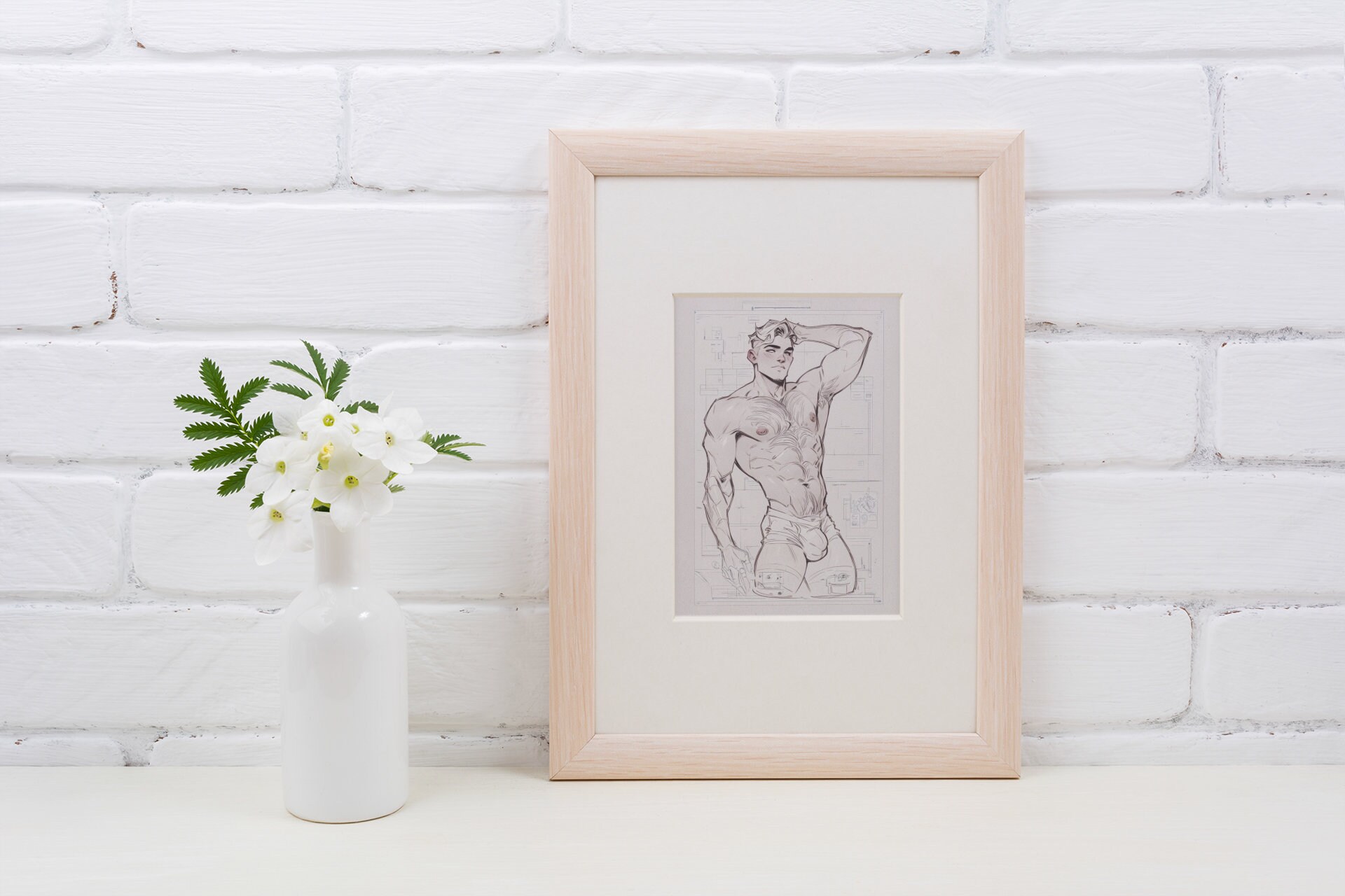 EATON - Art Male Body, Muscle Line Drawing, Sketch Print - Etsy