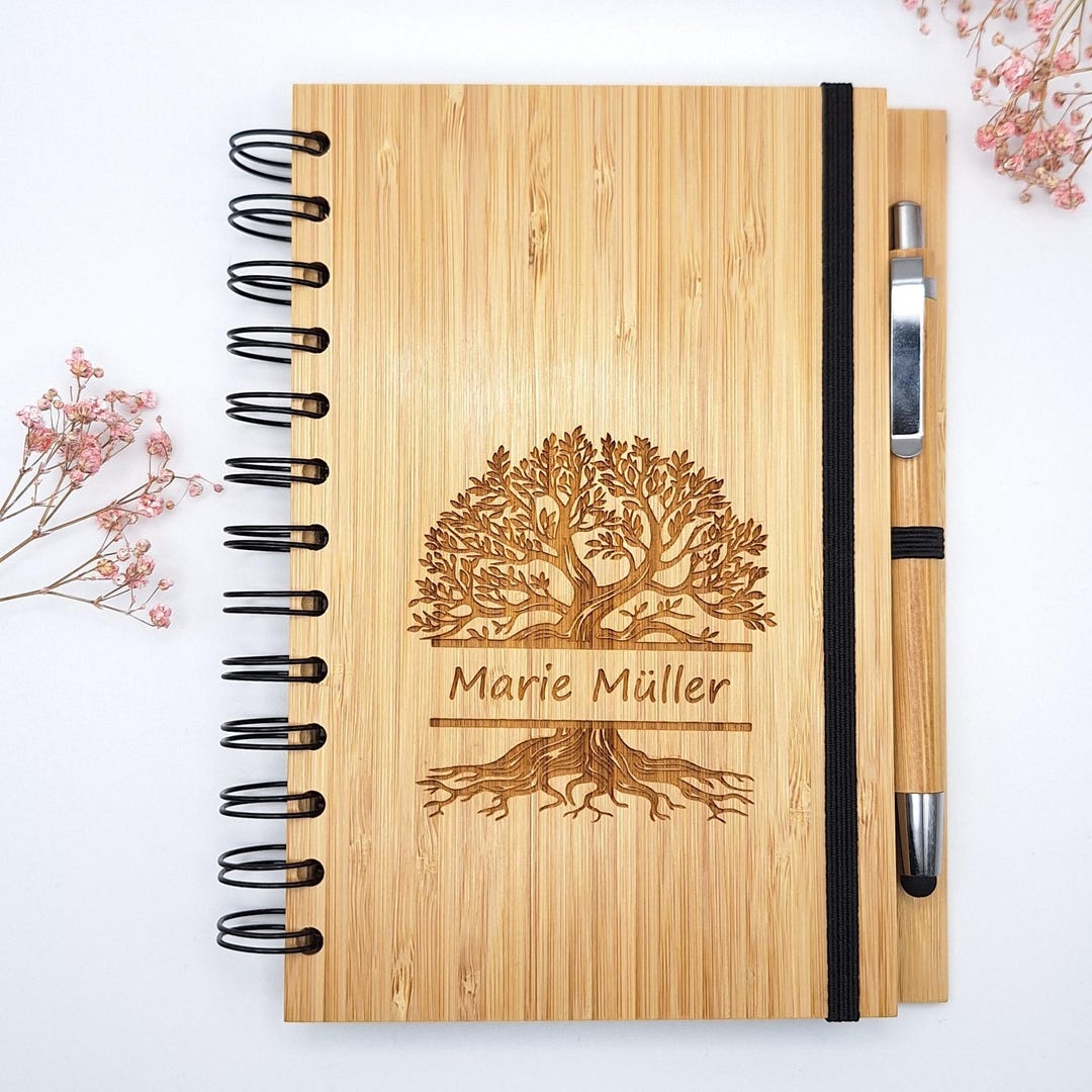 Personalized Bamboo Notebook, Bamboo Journal With Engraving, Eco ...