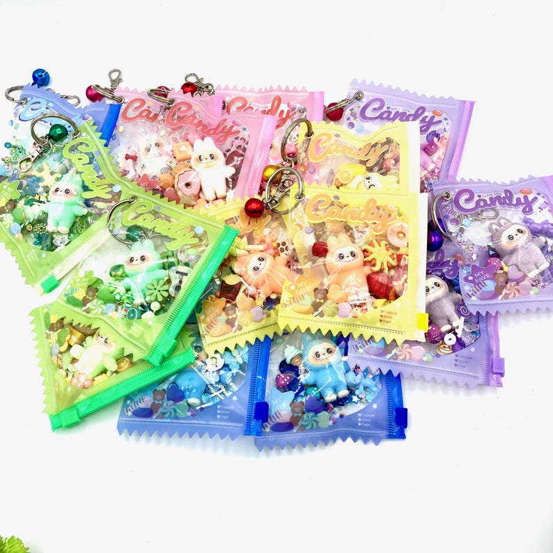 Mini Labubu Monster Shaker Keychain Charm for Purse Backpack Rearview ...