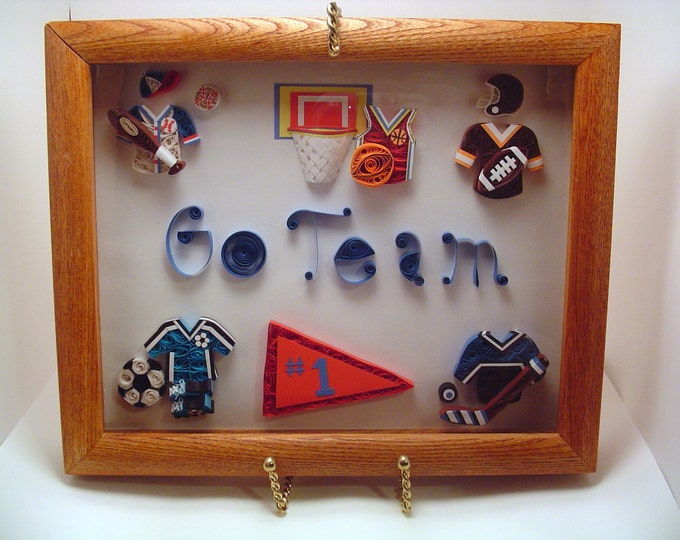 Sports Themed Paper Quilling in Shadowbox Frame 9X11 - Etsy