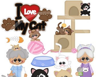 Crazy Cat Clipart - Etsy