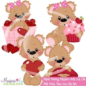 SVG Cut Files/paper Piecing/png Clip Art-love Bears-instant Download ...