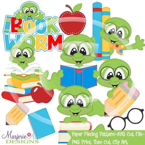 Bookworm Die Cuts - Etsy