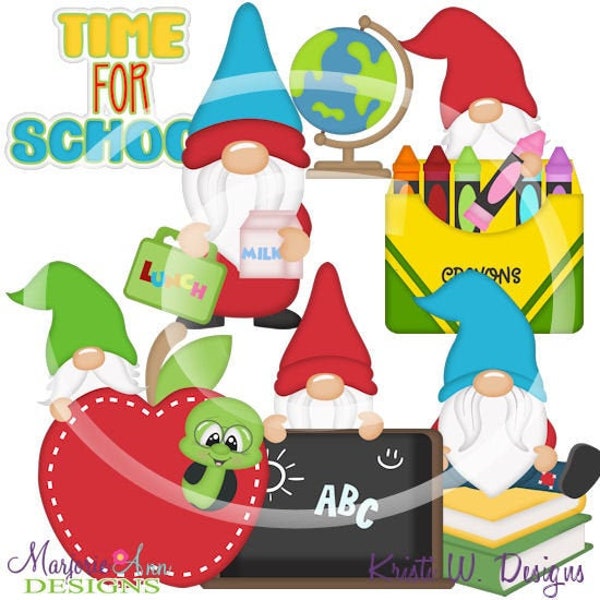 School Gnome Clipart - Etsy