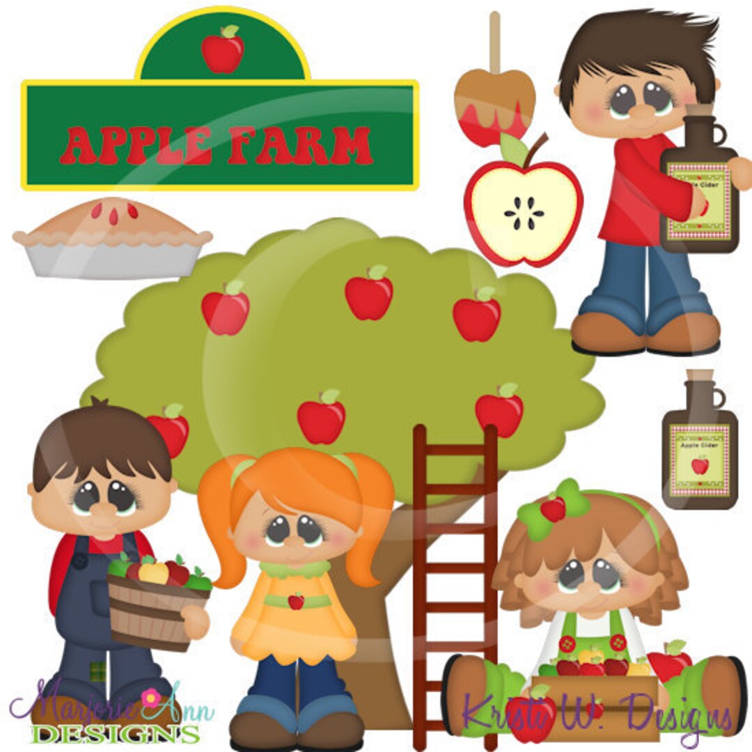 Apple Farm Clipart-digital Clipart-png Clip Art-digital - Etsy UK