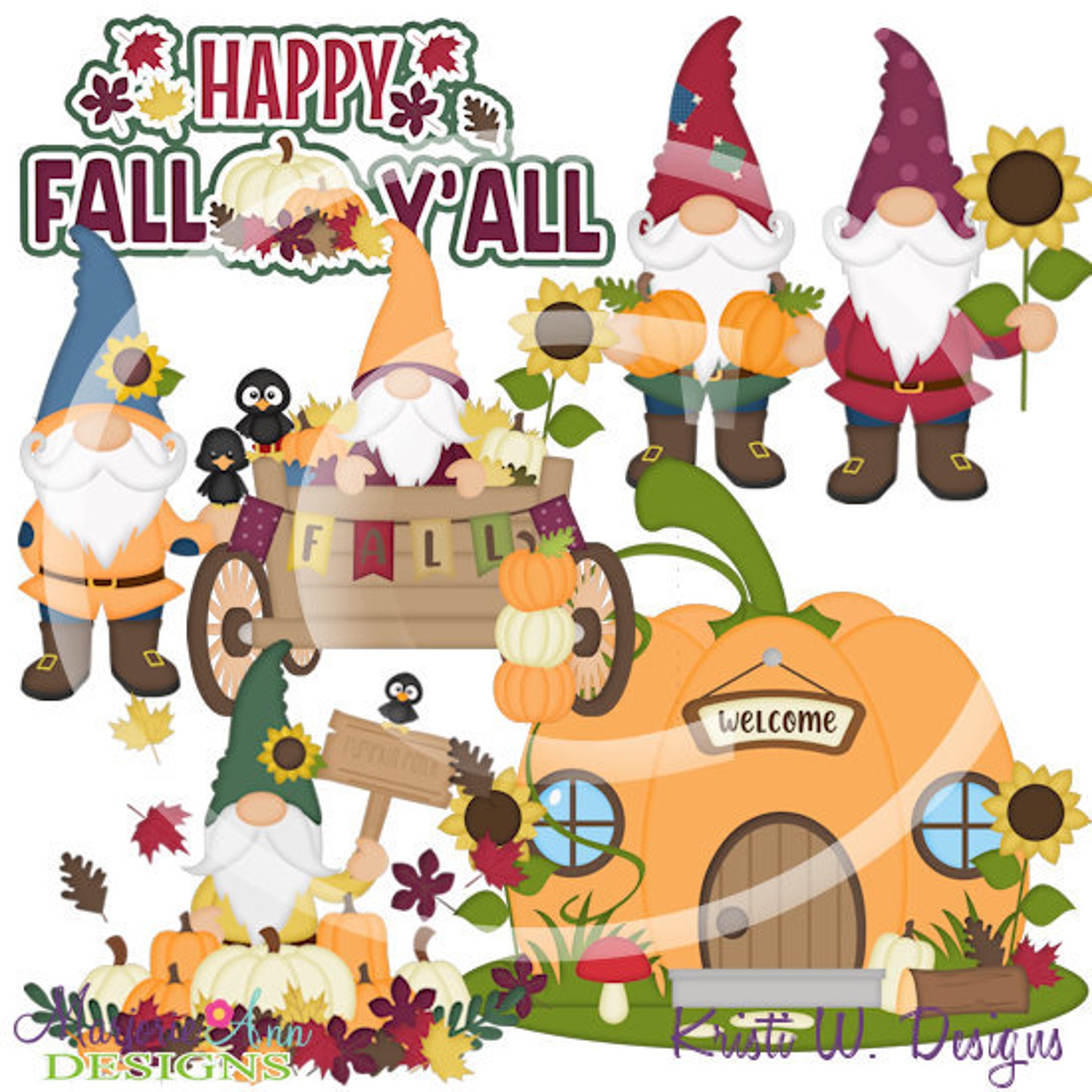 Fall Gnomes Clipart-digital Clipart-png Clip Art-digital - Etsy