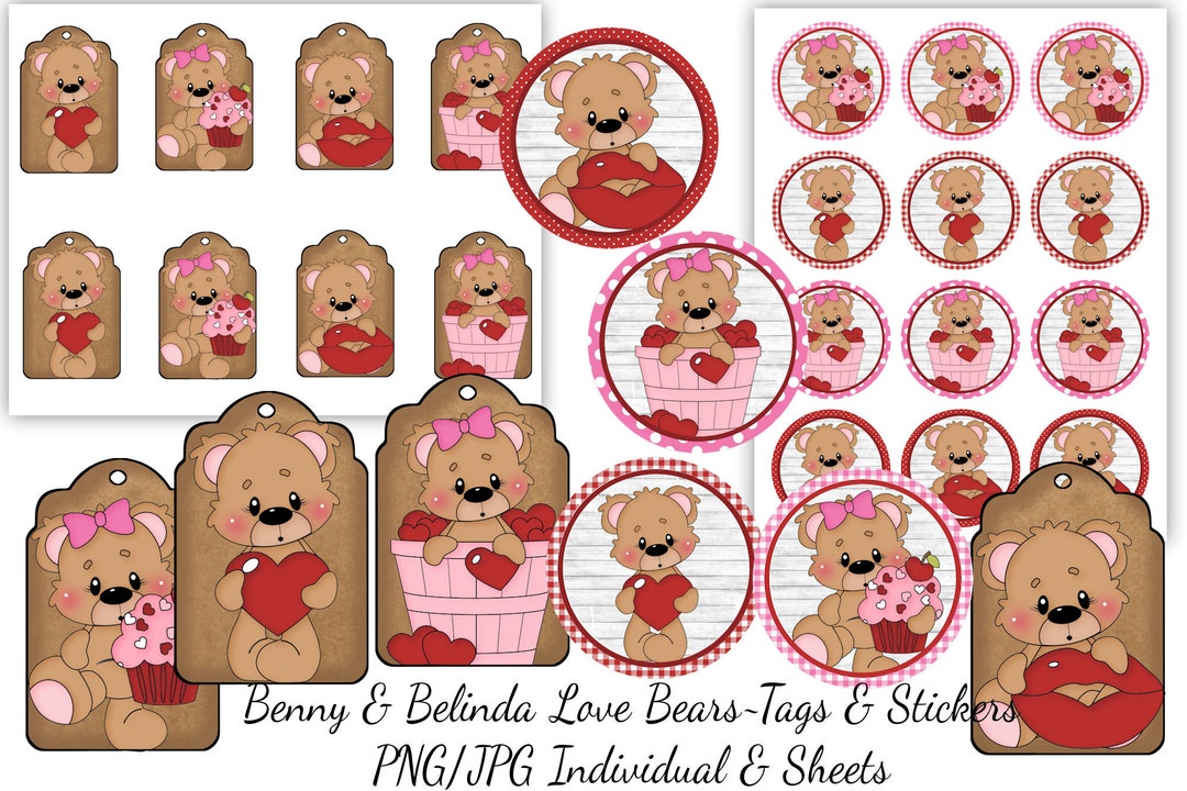 Benny and Belinda-love Bears Printable Stickers & Printable Tags ...