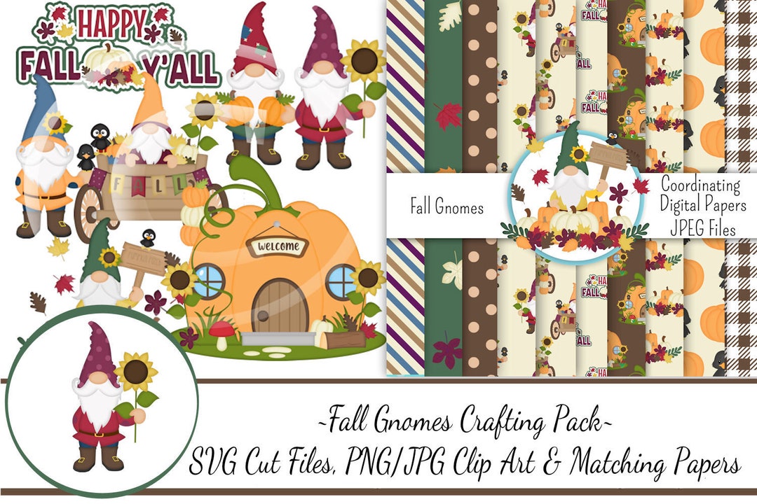 Fall Gnomes Crafting Pack/svg Cutting Files/paper Piecing/clipart ...