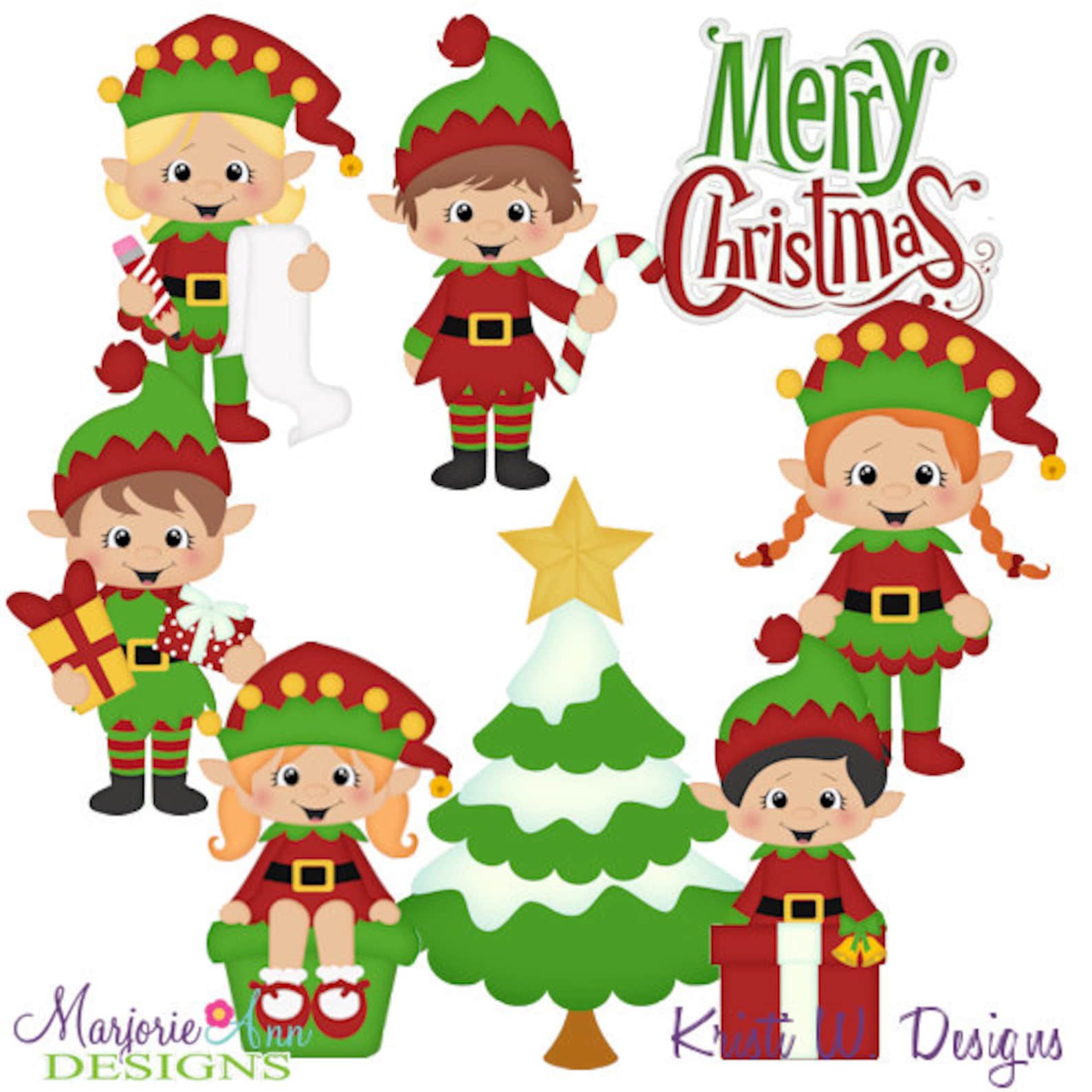Santa's Helpers 2 Clipart-Instant Download-Digital | Etsy