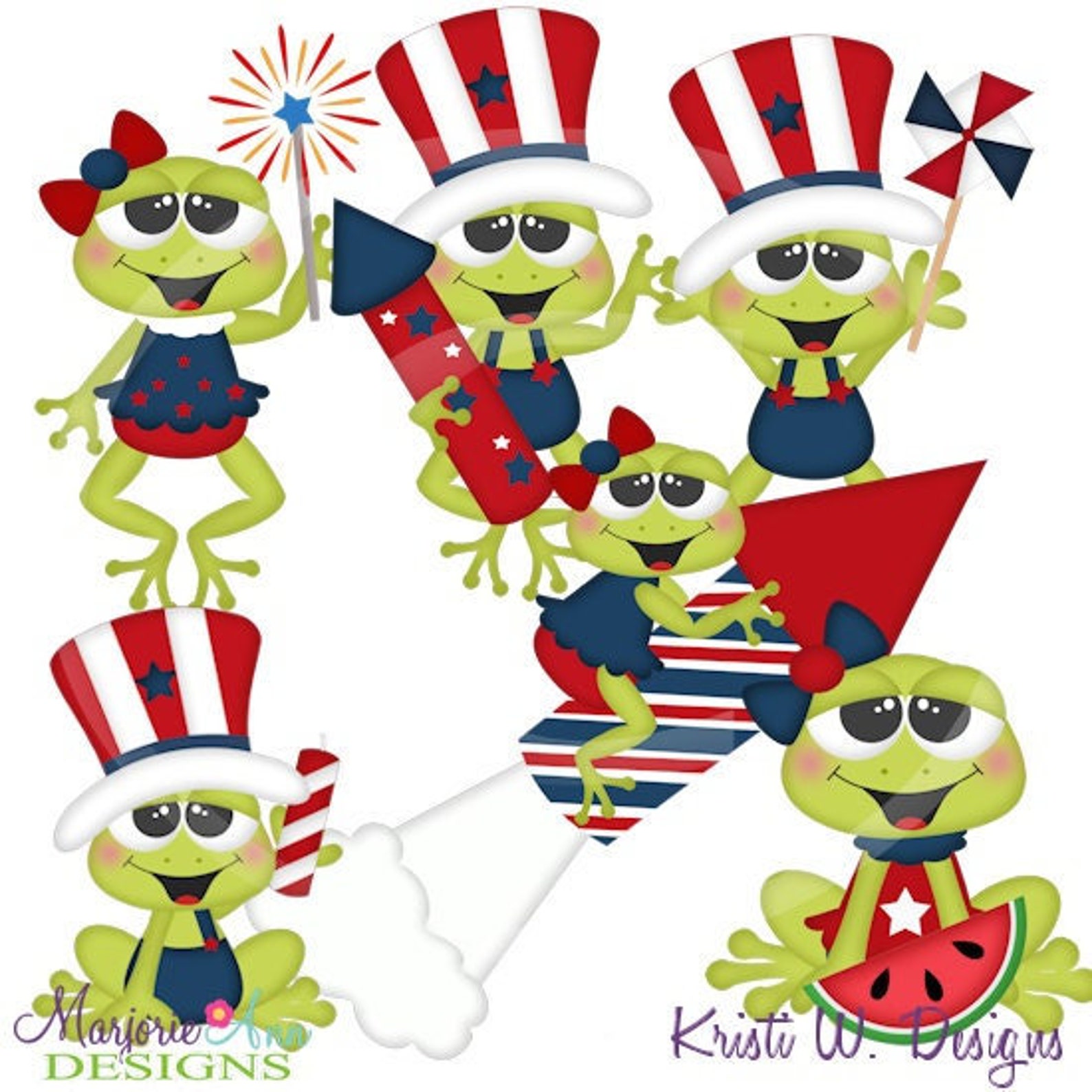 Froggy 4th Clipart-instant Download-digital Clipart-png Clip - Etsy