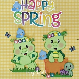 SVG Cut Files/paper Piecing/png Clip Art-happy Spring Turtles-scrapbook ...