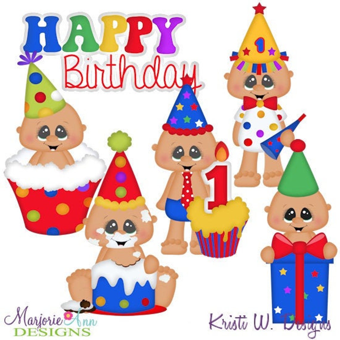 Birthday Babies Boys Clip Art-instant Download-digital - Etsy