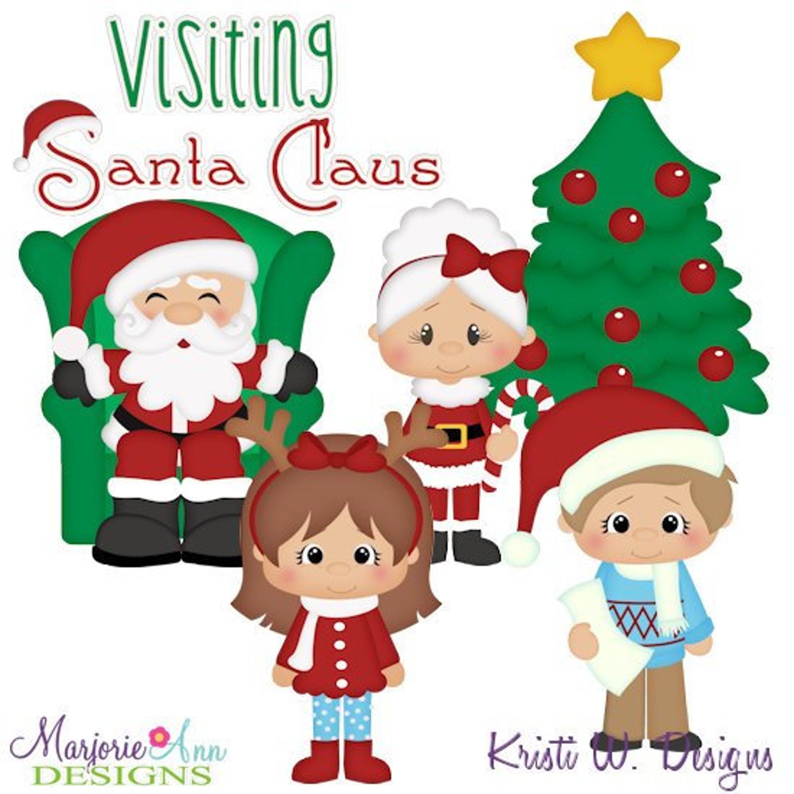 Visiting Santa 2 Clipart-instant Download-digital Clipart-png - Etsy