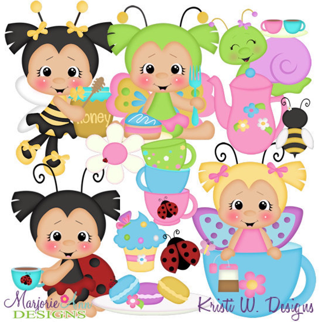 Garden Bug Tea Party Clip Art-instant Download-digital Clipart-bee ...