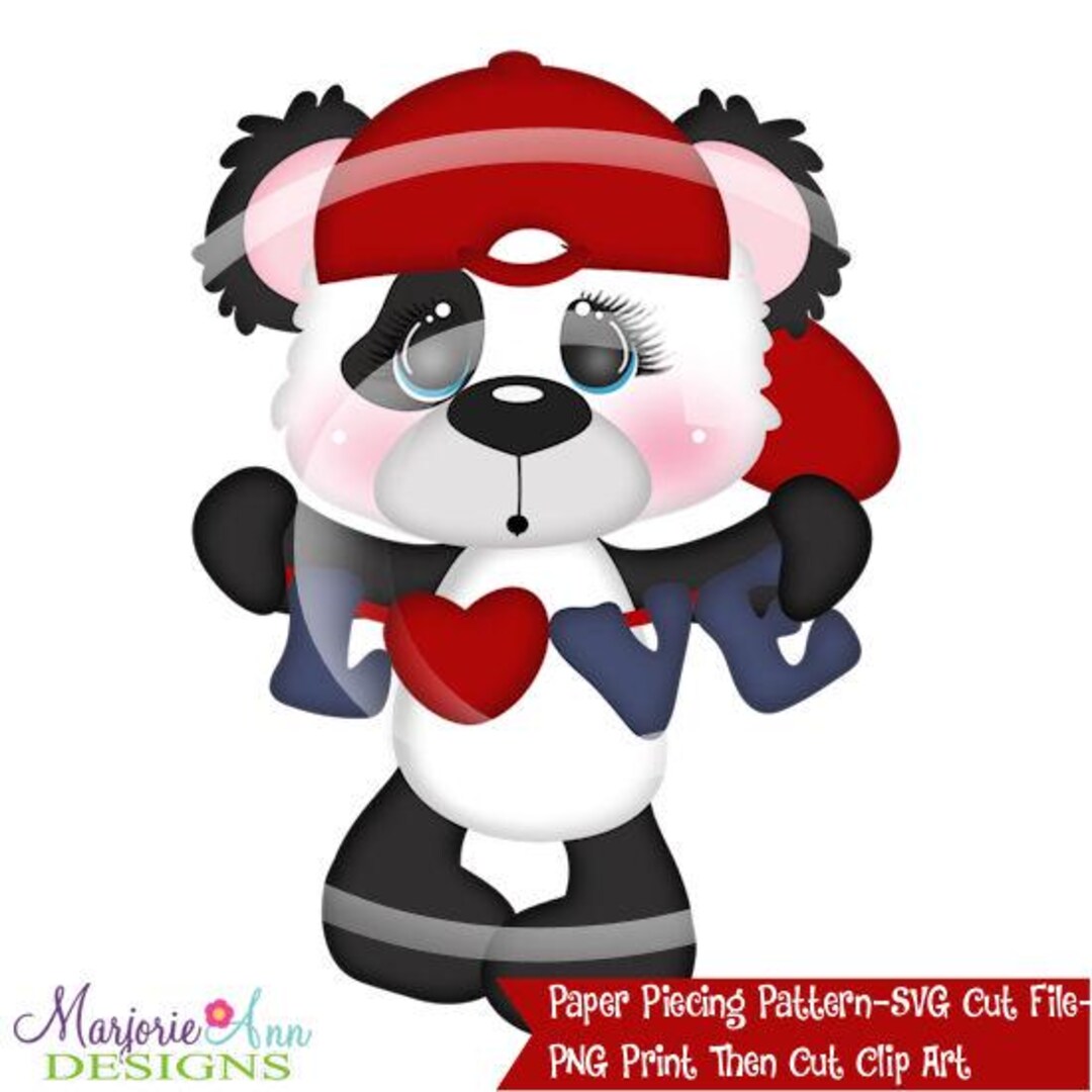 SVG Cut Files/paper Piecing/png Clip Art-panda Love Boy-scrapbook ...
