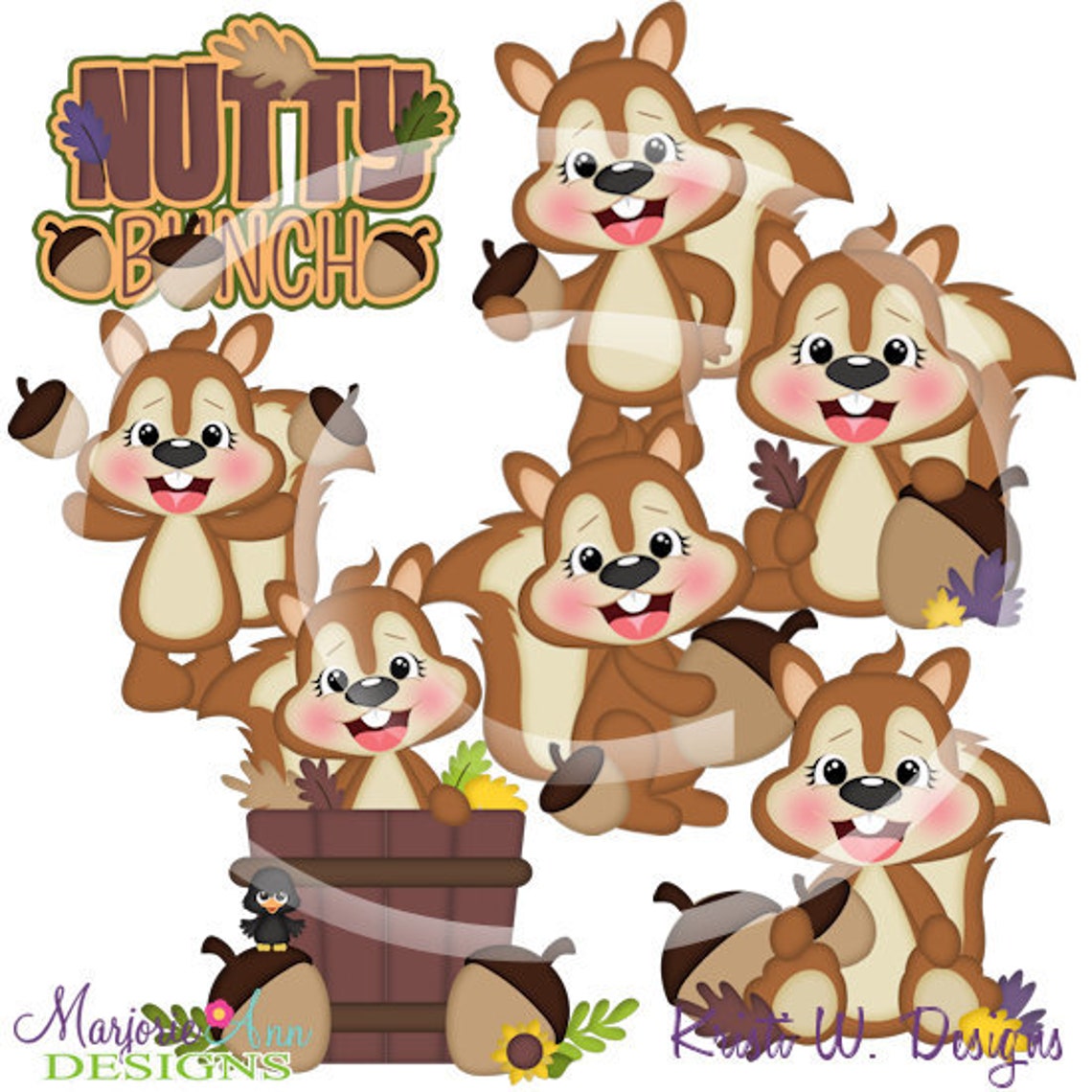 Fall Squirrels Clipart-instant Download-digital Clipart-png - Etsy
