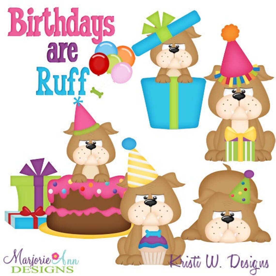 Birthdays Are Ruff Clipart-digital Clipart-png Clip - Etsy