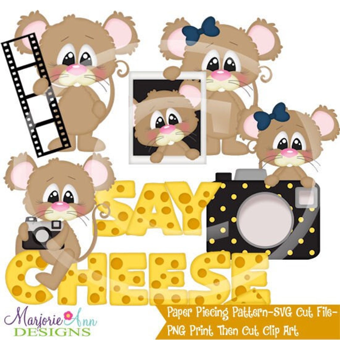 SVG Cut Files/paper Piecing/png Clip Art-say Cheese Please-scrapbook ...
