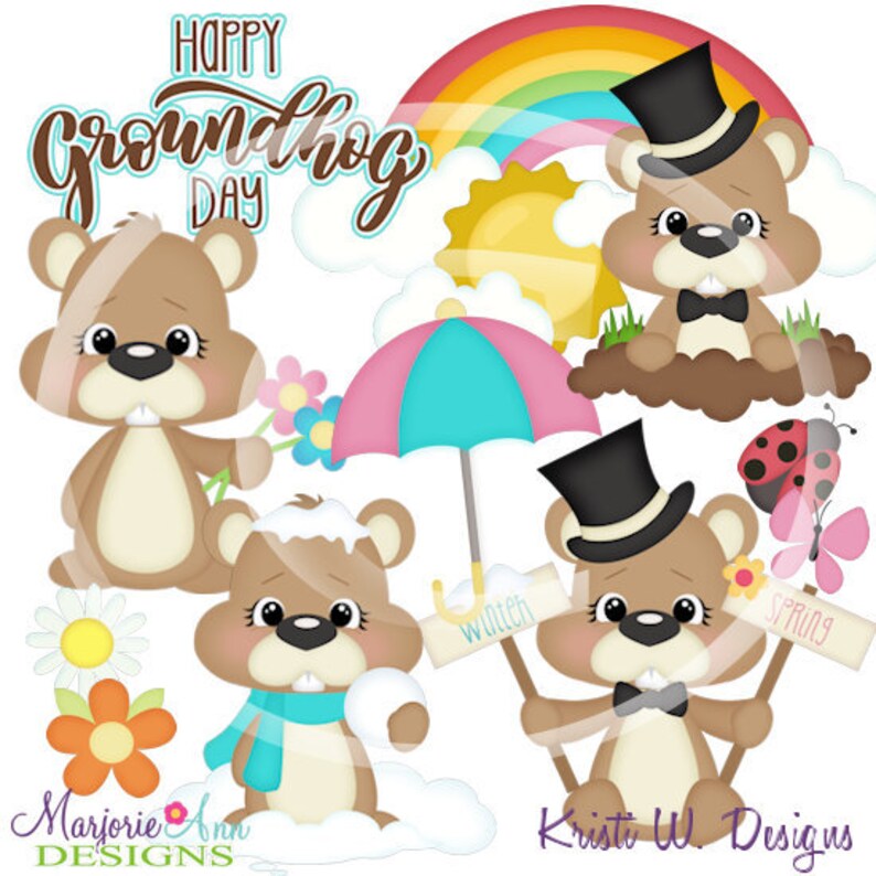Groundhog Day Clip Art-digital Clipart-png Clip Art-digital - Etsy