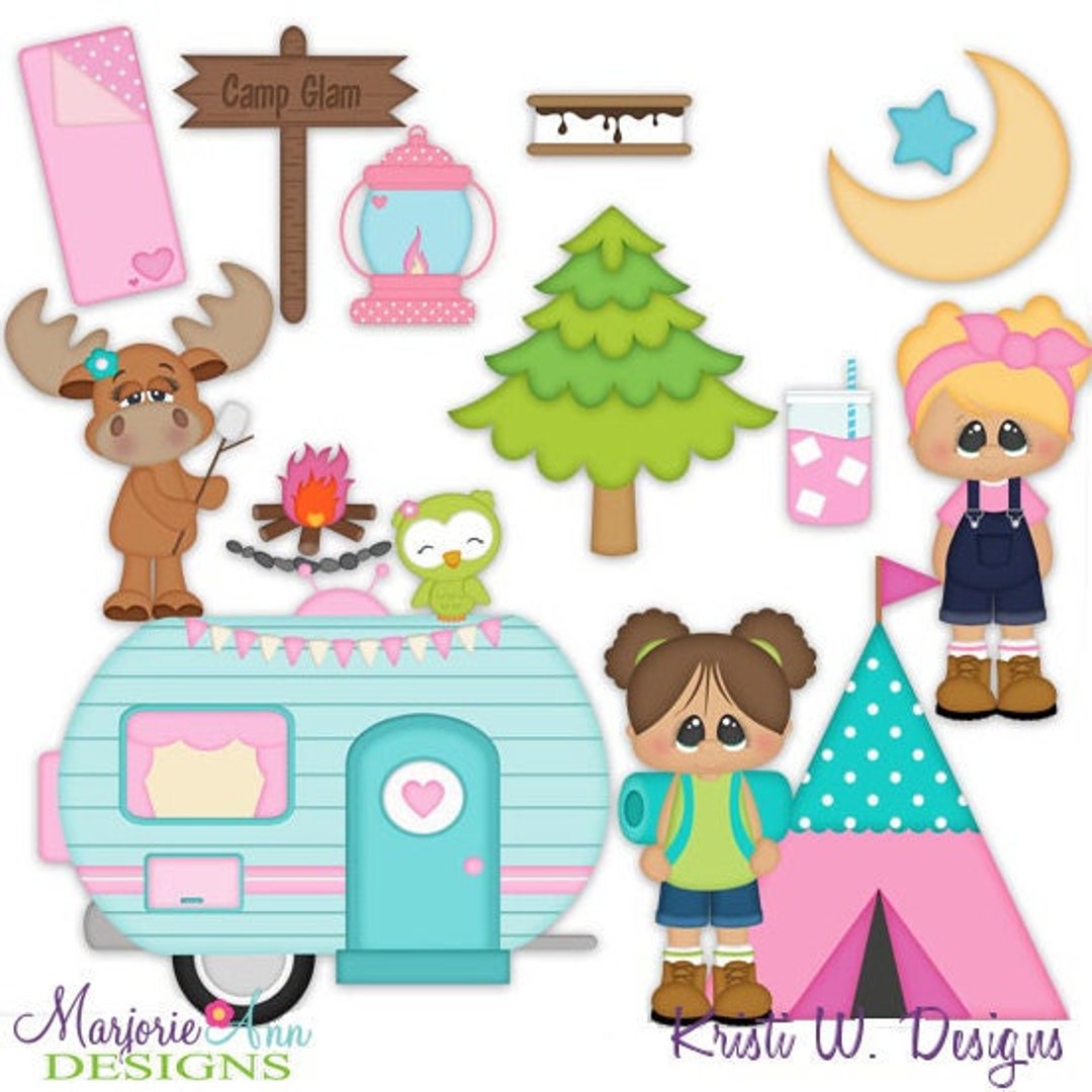 Camping Girls Clipart-instant Download-digital Clipart-png Clip Art ...