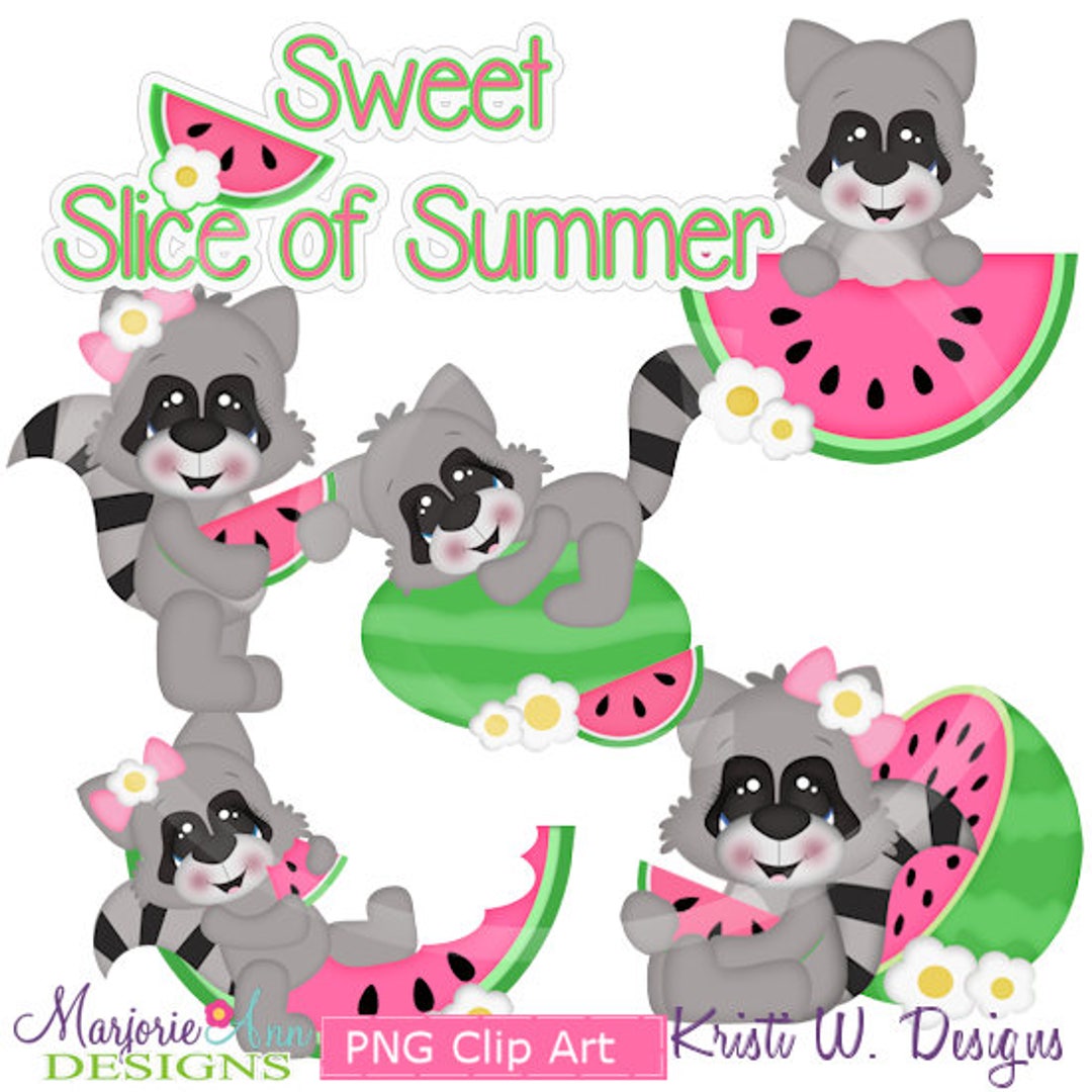 Summer Racoons EXCLUSIVE Clipart-instant Download-digital Clipart - Etsy