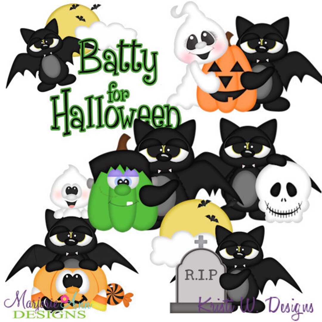 Halloween Bats Clipart-instant Download-digital Clipart-png Clip Art ...