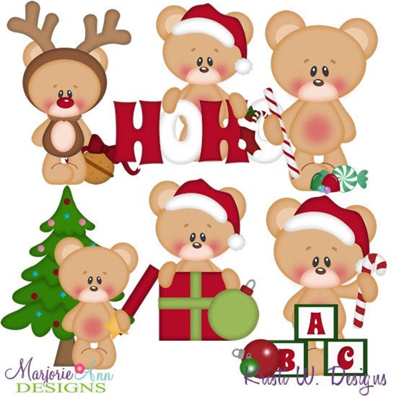 Christmas Bears Set 2 Clipart-digital Clipart-png Clip - Etsy