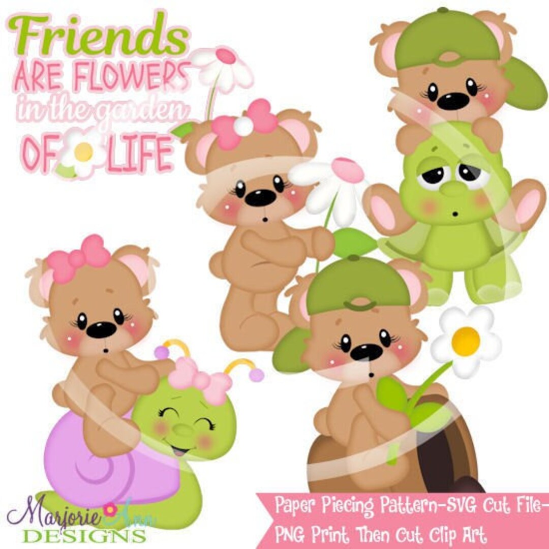 SVG Cut Files/paper Piecing/png Clip Art-benny & Belinda Garden Friends ...