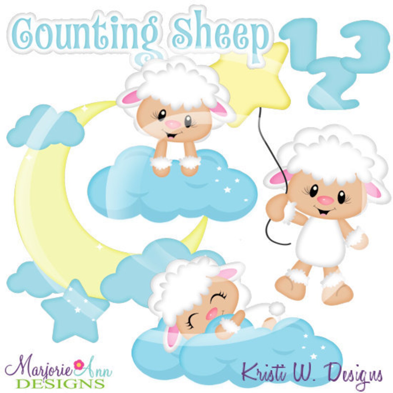 Digital Scrapbooking-bed Time Sheep Clipart-instant - Etsy