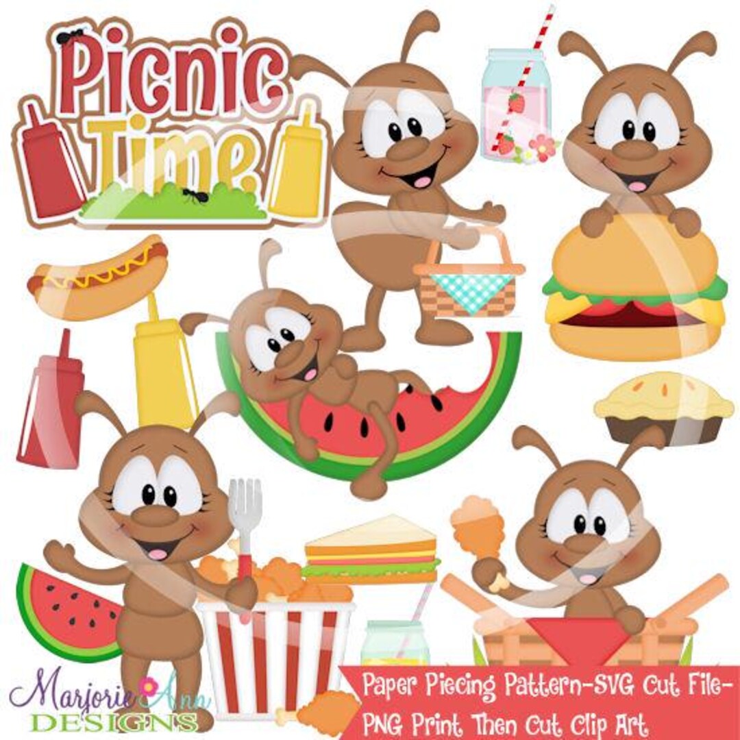 SVG Cut Files/paper Piecing/png Clip Art-picnic Ants-scrapbook Elements ...