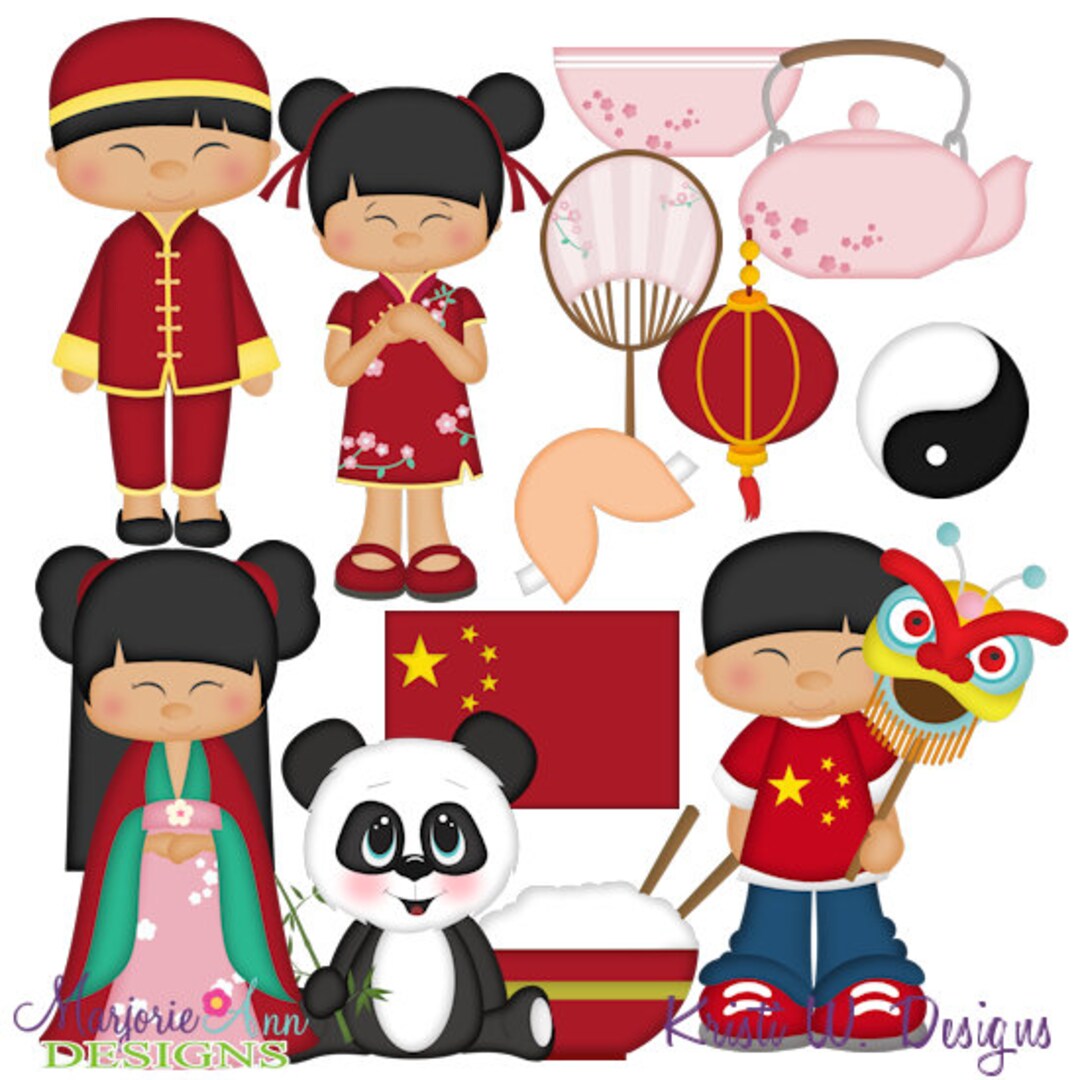 Kids Around the World-china Clipart-instant Download-digital Clipart ...