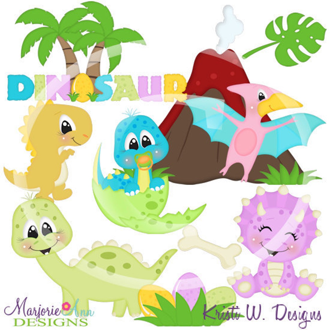 Baby Dinosaurs Clip Art-Digital Clipart-PNG clip art-digital | Etsy