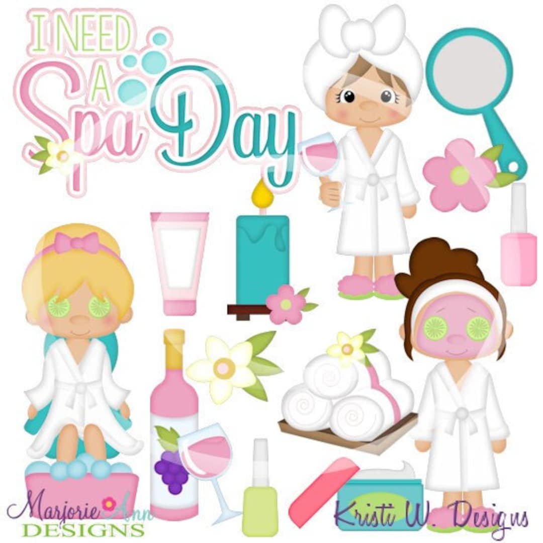 A Day at the Spa Clip Art-digital Clipart-png Clip Art-digital Scrapbooking-diy Die Cuts Mani ...