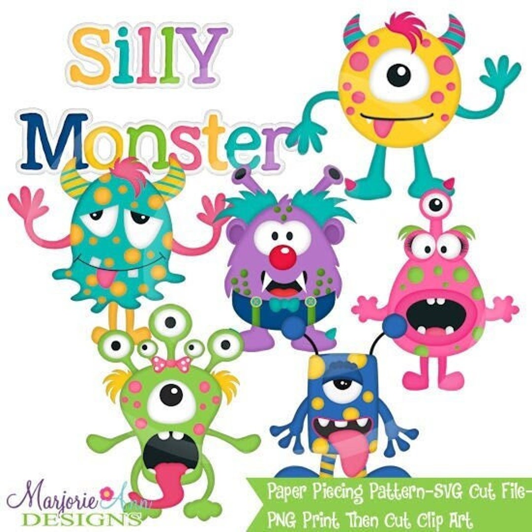 SVG Cut Files/paper Piecing/png Clip Art-silly Monster-scrapbook ...