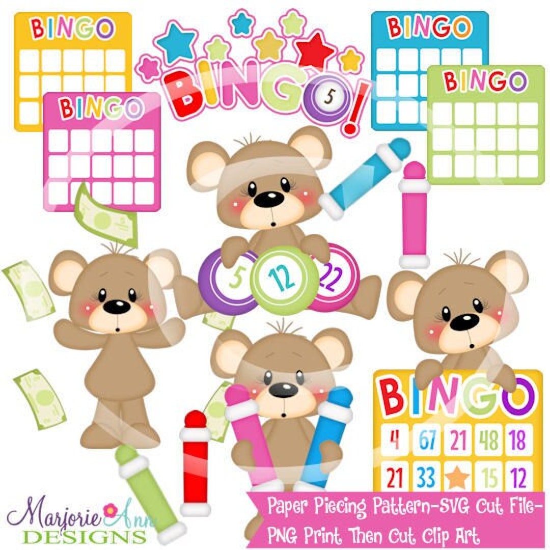 SVG Cut Files/paper Piecing/png Clip Art-franklin Plays Bingo-scrapbook ...