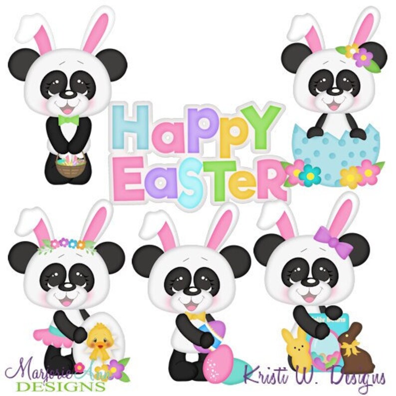 Pandie Bear Easter Fun Clipart-instant Download-digital - Etsy