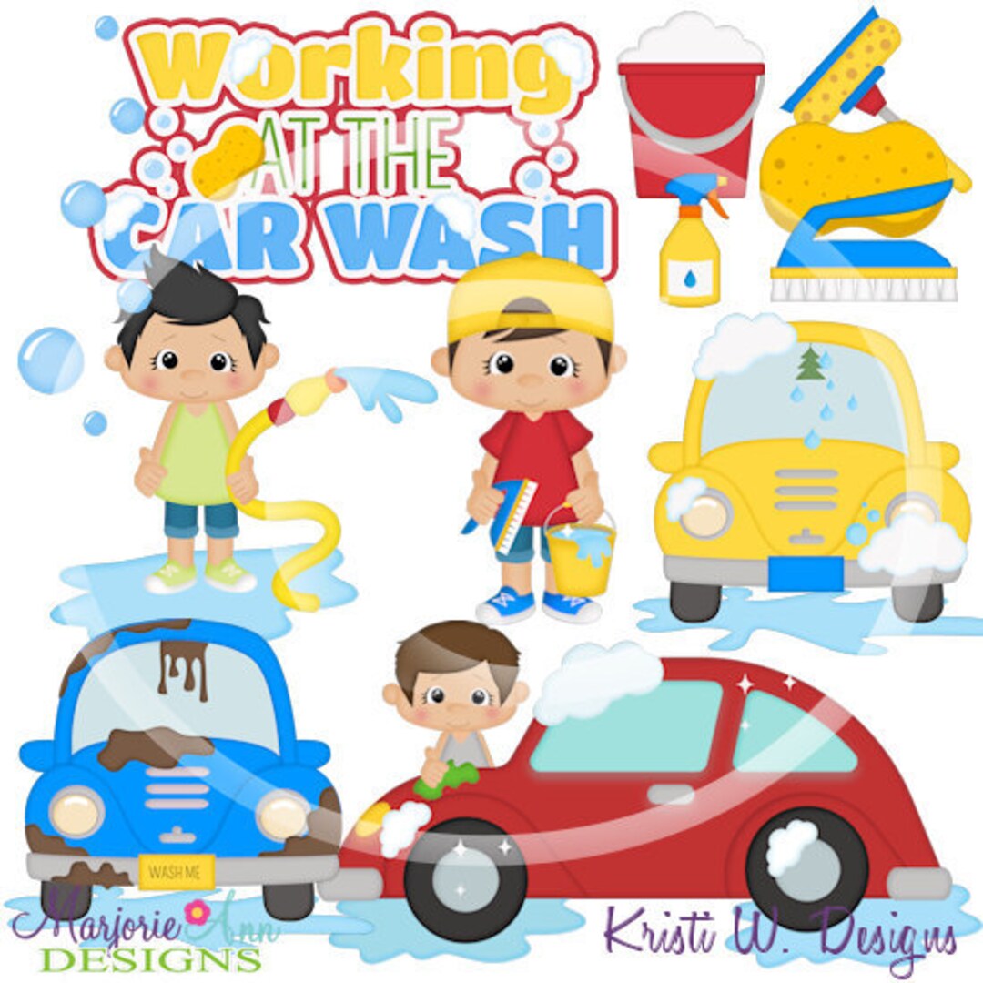 Car Wash Boys Clip Art-digital Clipart-png Clip Art-digital ...