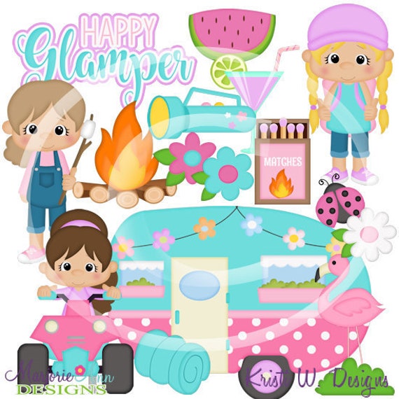 Girl Camping Clip Art
