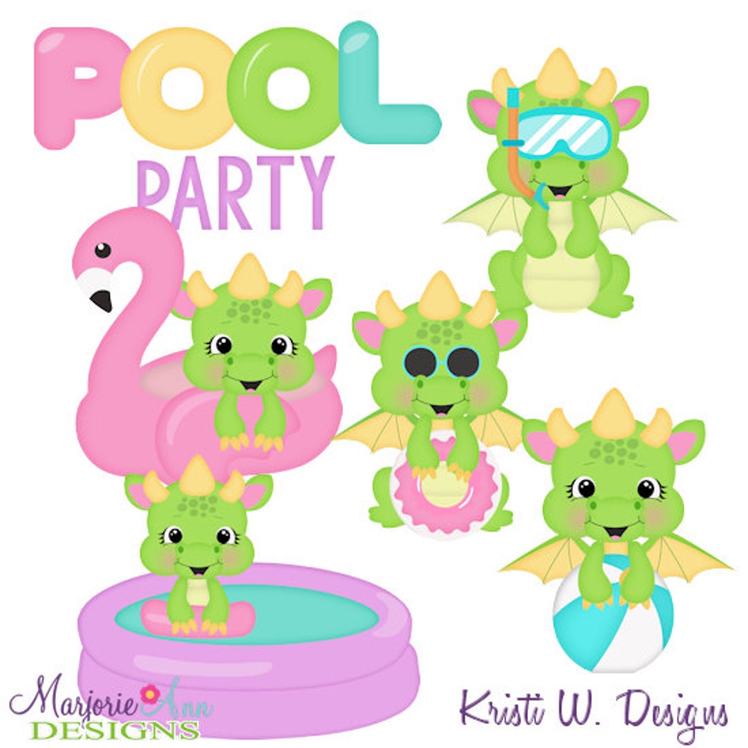 Dragon Pool Party Clip Art Graphics-digital Clipart-png Clip Art ...