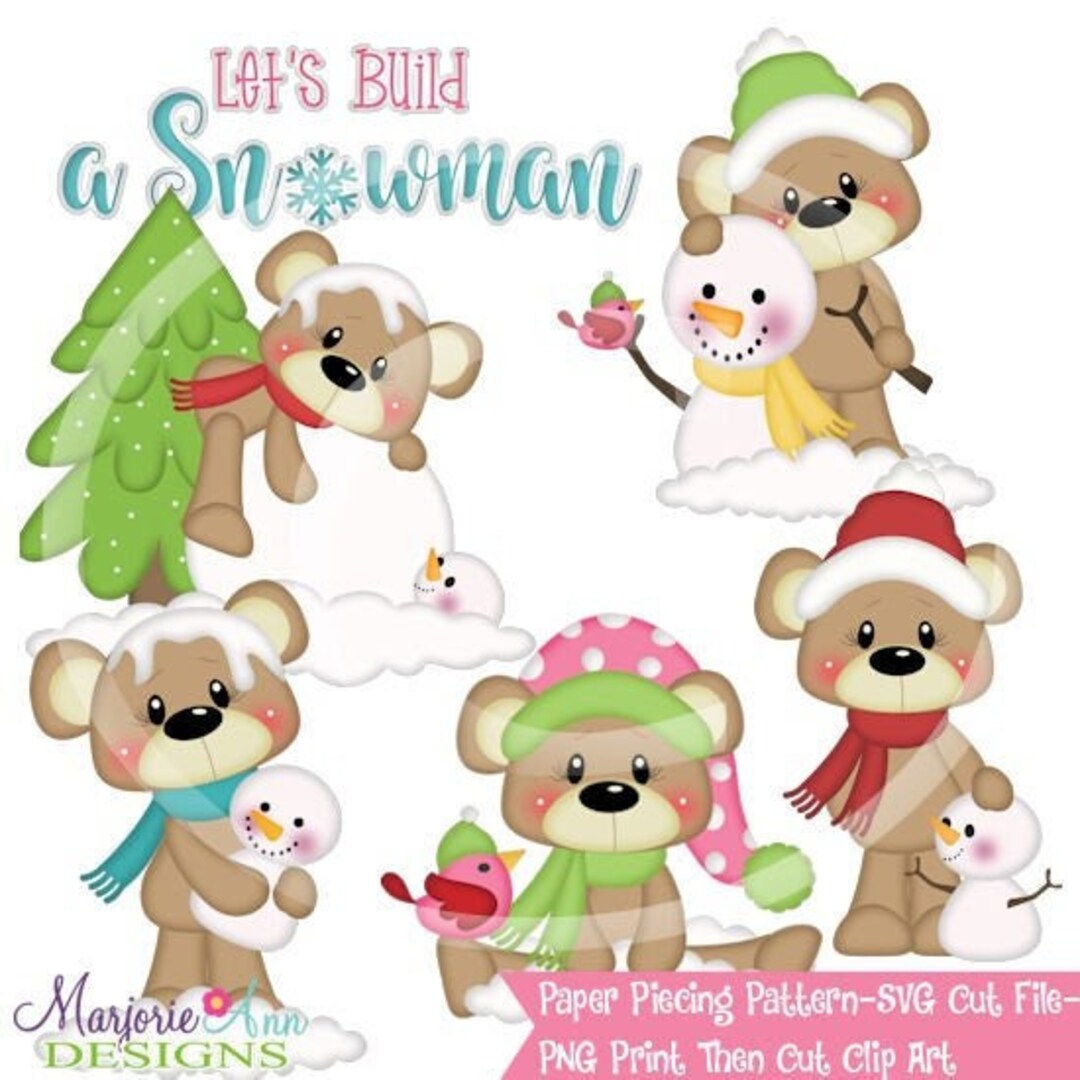 SVG Cut Files Paper Piecing PNG Clip Art Payton's Winter Friends ...
