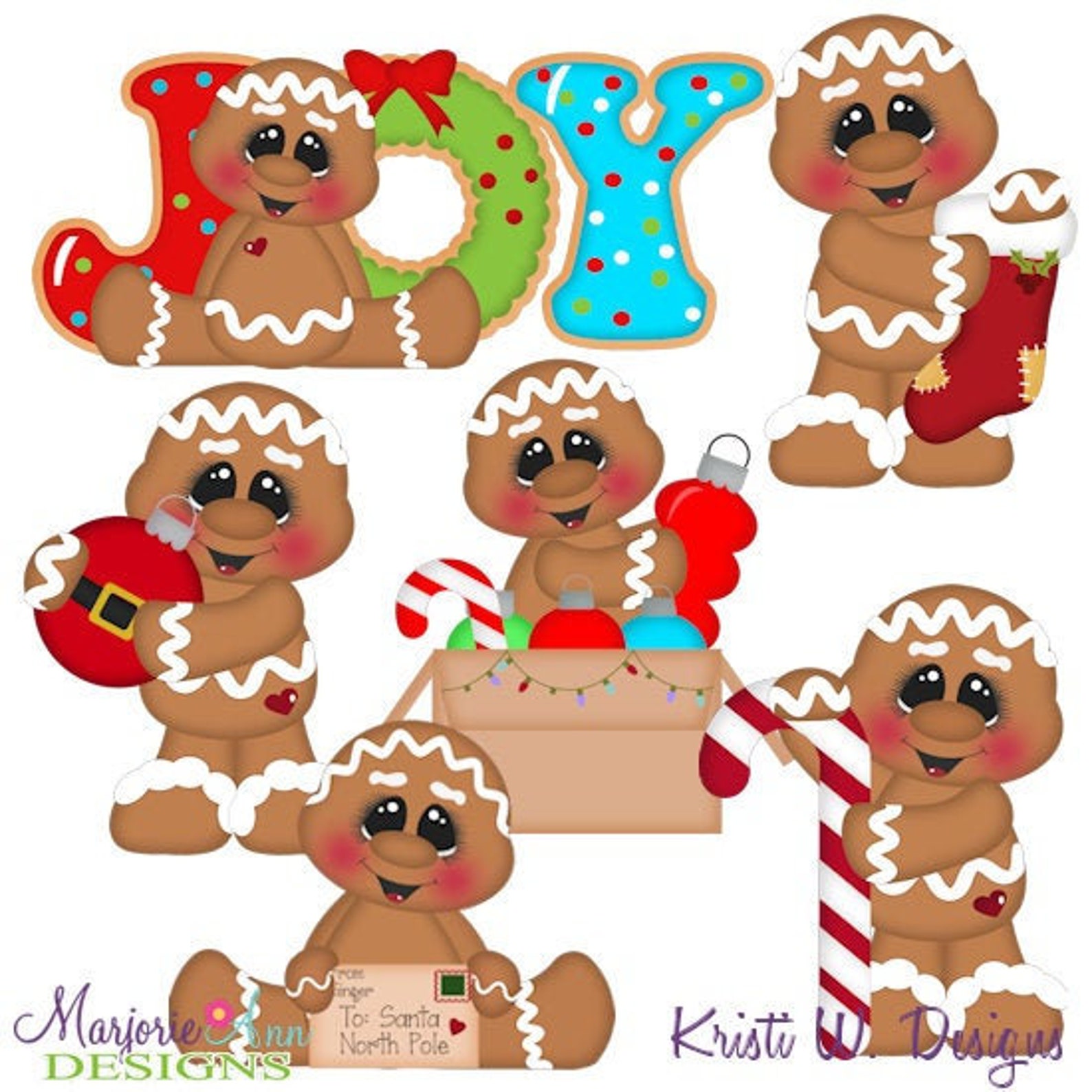 Christmas Gingers Set 1 Clipart-digital Clipart-png Clip - Etsy