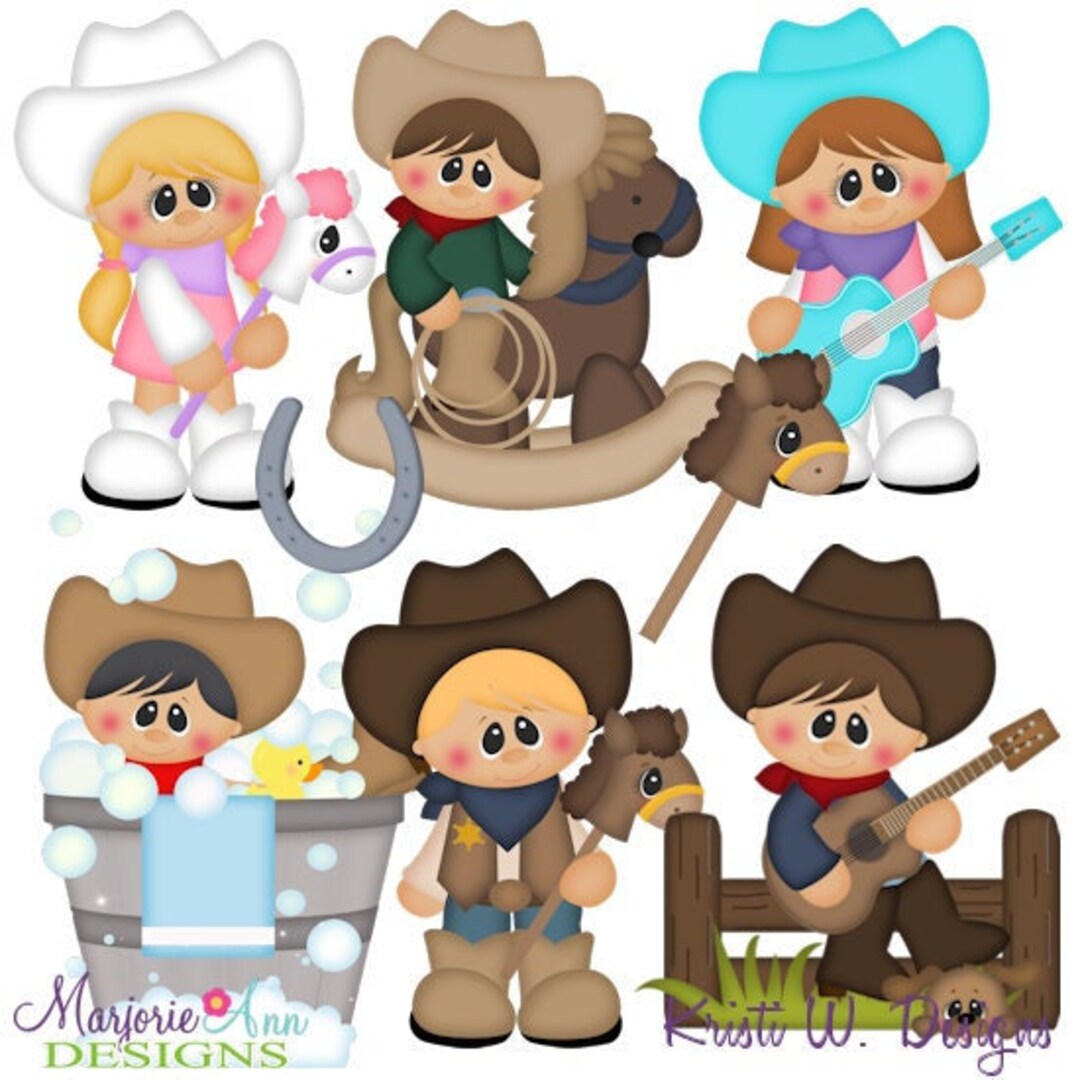 Cowboy & Cowgirl Clipart-instant Download-digital Clipart-png Clip Art ...