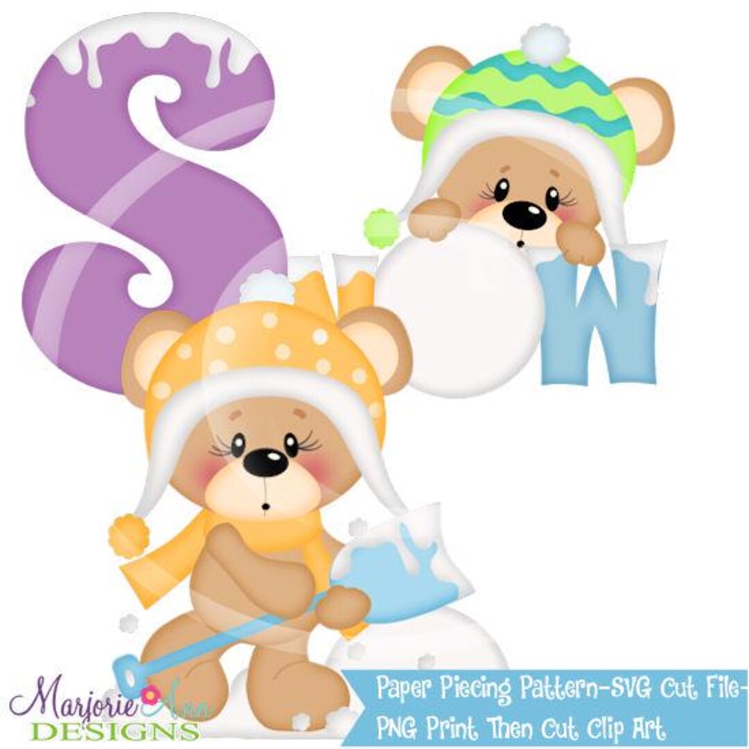 SVG Cut Files/paper Piecing/png Clip Art-snow Day Bears 3-scrapbook ...